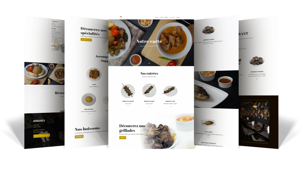 Site vitrine Restaurant | Rébecca RC Graphiste Webmaster Freelance